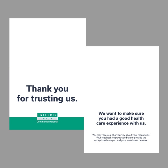 INTEGRIS Health Community Hospital | Integris Thank You Cards | INT ...
